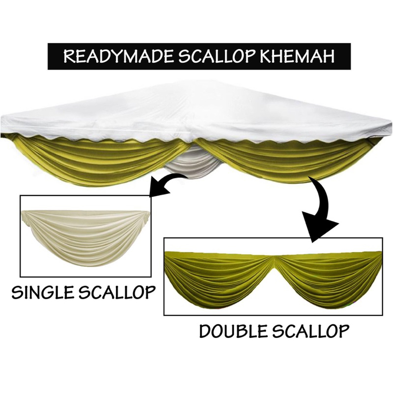 17.5ft Double Scallop Canopy Fit 18ft x 18ft & 20ft x 20ft Tent Wedding ...