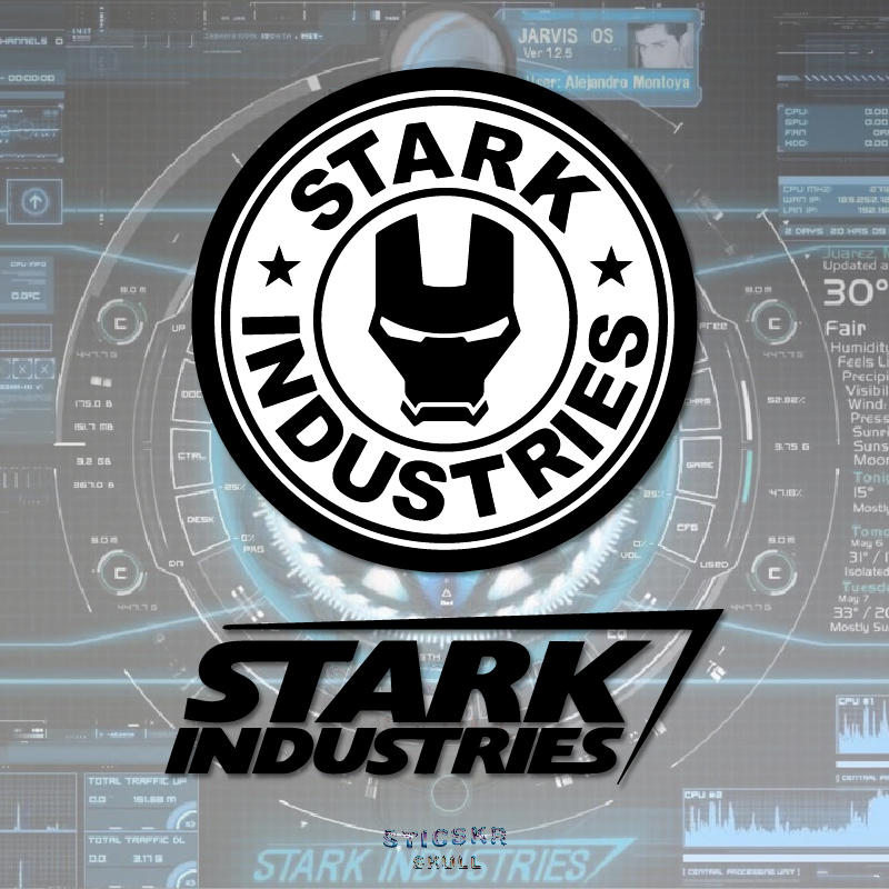 Iron Man Tony Starks Industries Car Waterproof Doodle Decals Stickers ...