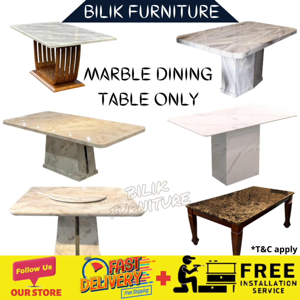 𝐓𝐎𝐏 𝐒𝐀𝐋𝐄 Marble Dining Table Only | Meja Marble Only | Meja Makan Solid ...