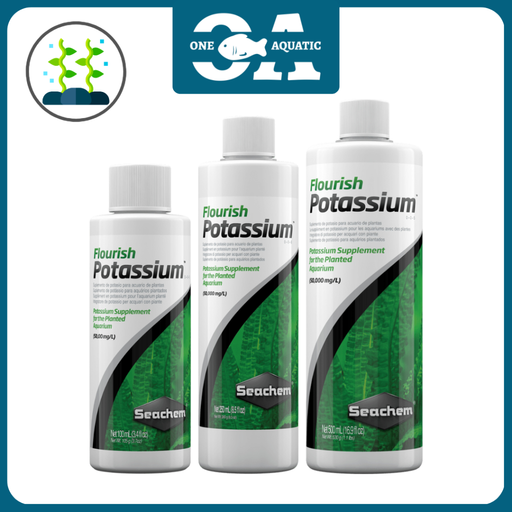 SEACHEM Flourish Potassium - Plant supplement for Freshwater Aquarium (100ML/250ML/500ML ...
