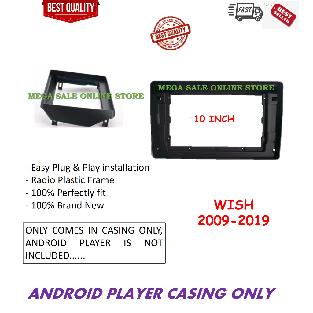ANDROID PLAYER CASING 10 INCH FOR TOYOTA WISH 2009 - 2019 | Shopee Malaysia