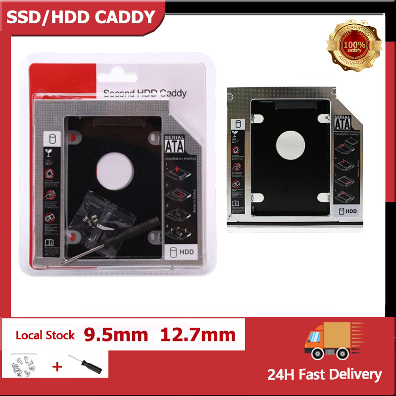 [Local Stock]Aluminum HDD Caddy SSD 12.7mm 9.5mm SATA3 2.5 Inch Solid ...