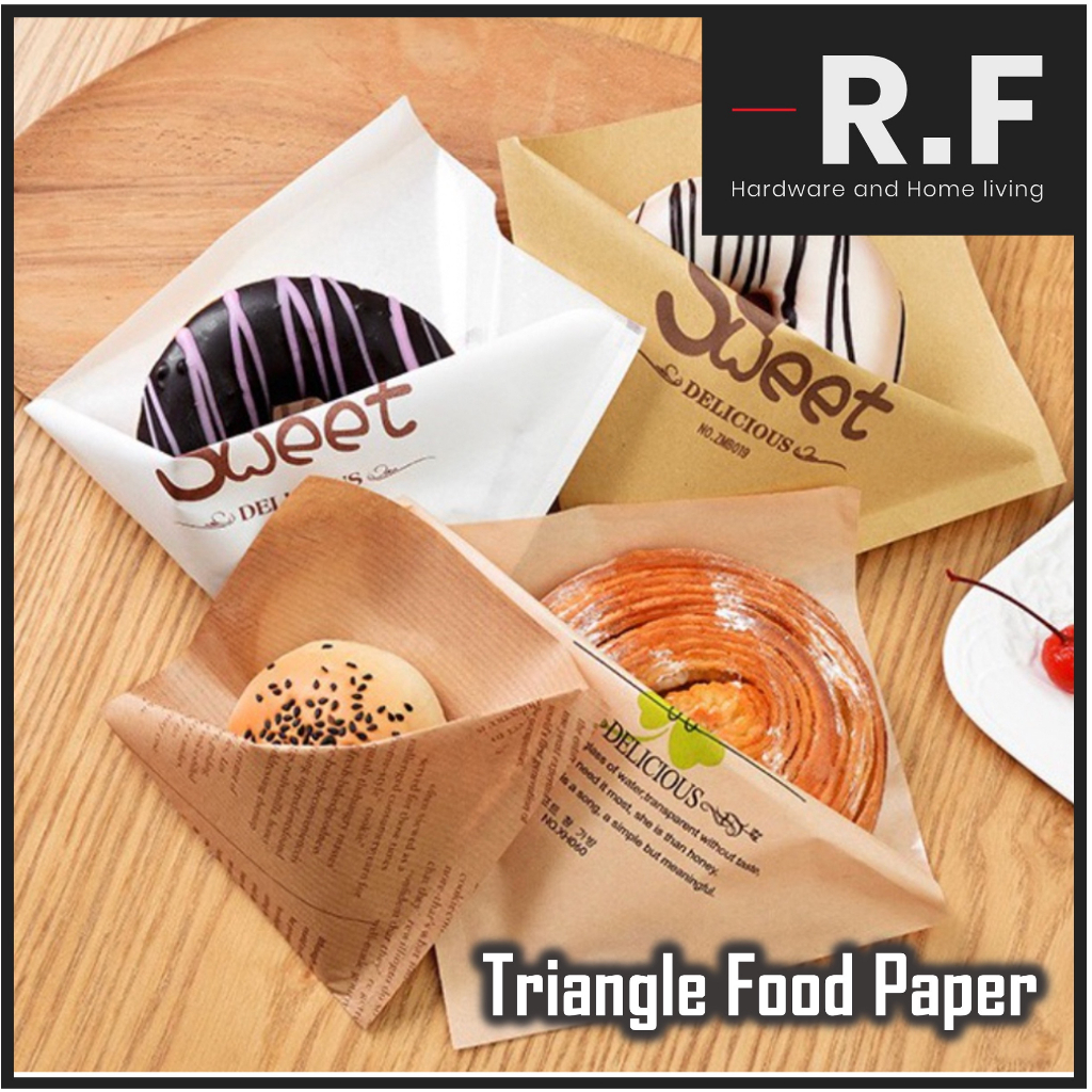 100pcs 50pcs Triangle Bag Sandwich Paper Donut bag Burger bag Bakery ...