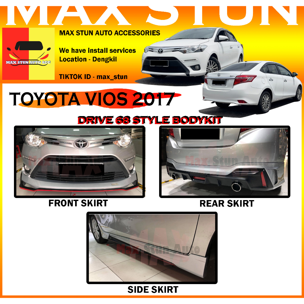 TOYOTA VIOS NCP150 2013-2018 DRIVE 68 FULLSET BODYKIT (D68) SKIRT LIP ...