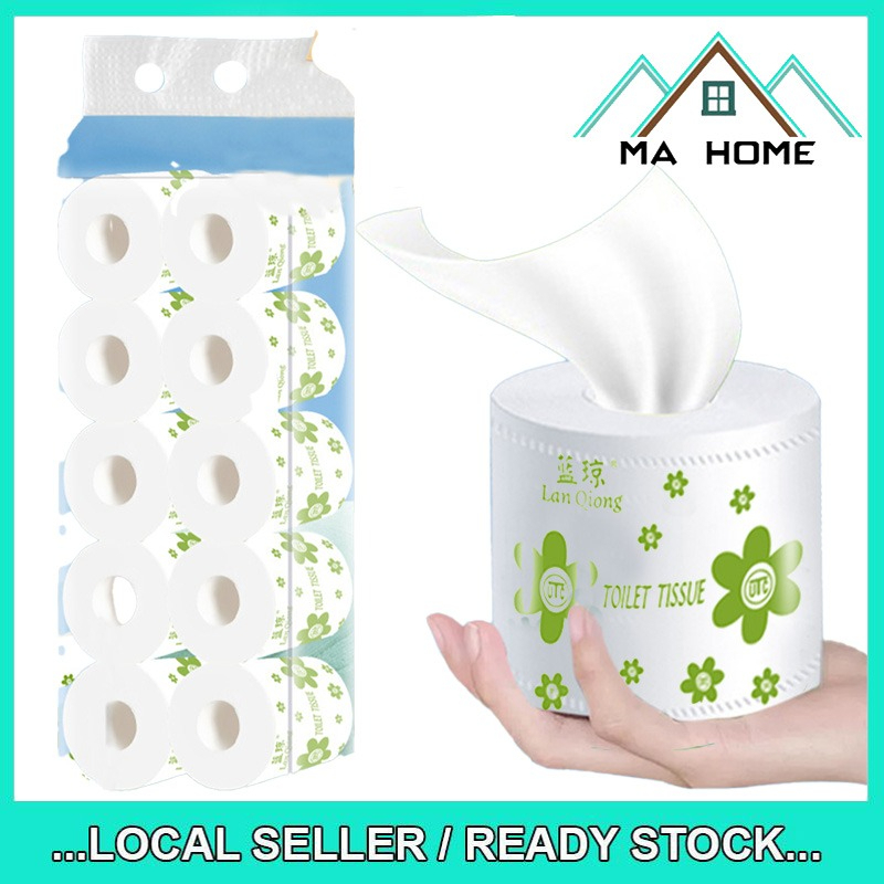 MA Home 10 Rolls Per Pack 3ply Toilet Tissue Toilet Roll Soft Smooth ...
