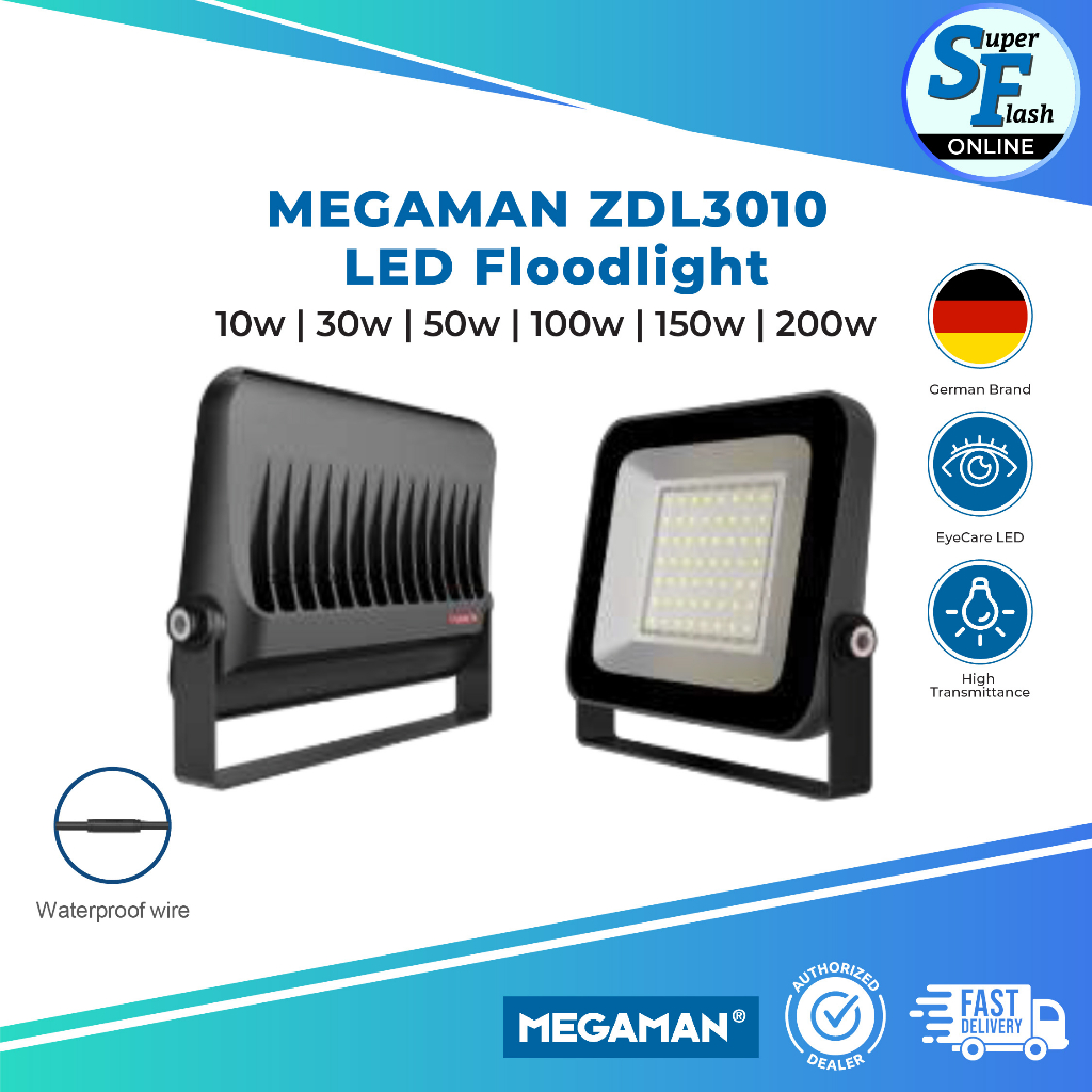 MEGAMAN 100W LED FLOODLIGHT/Heavy-Duty Quality Super Bright LED Flood ...