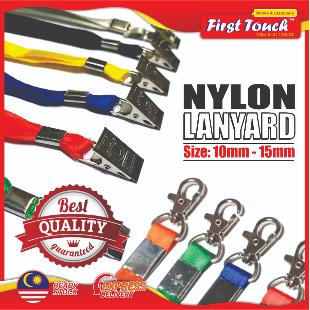 Nylon Lanyard with Clip 10pcs Lanyard with Hook Tali Leher Dengan Klip ...