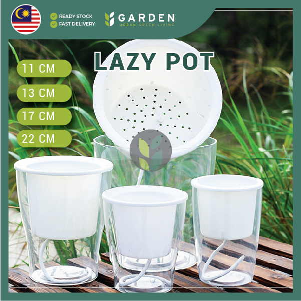 17cm SMART Auto Lazy Yewfex Self Watering Plastic Flower Pot Plant Vase ...