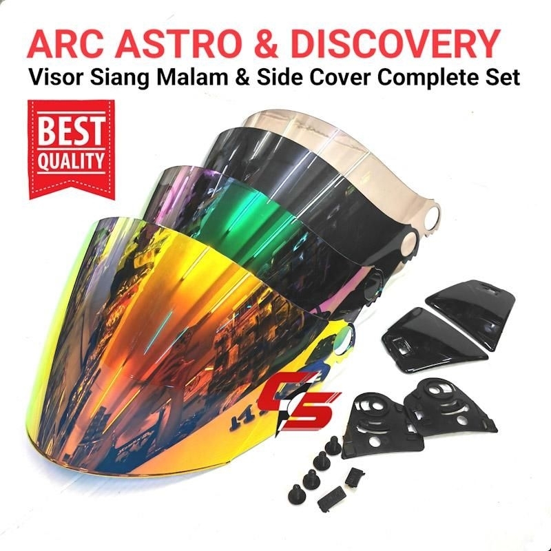 ARC ASTRO / DISCOVERY Helmet Visor Full Siang Malam & Side Cover ...
