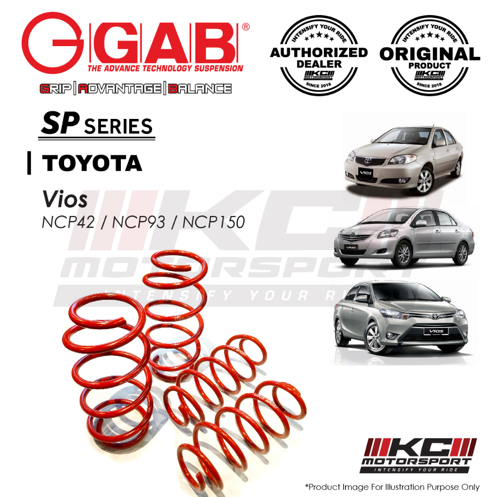 Toyota Vios NCP42 NCP93 NCP150 - GAB SP Series Sport Lowered Spring ...