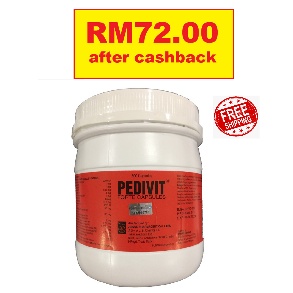 36[RM72.00 after cashback] Pedivit Forte Multivitamin (500 Capsules ...