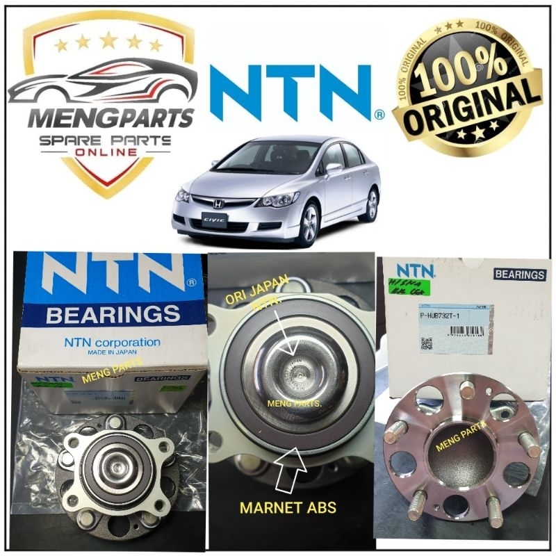 ORIGINAL NTN HONDA CIVIC FD SNA 1.8 & 2.0 REAR WHEEL BEARING WITH HUB ...