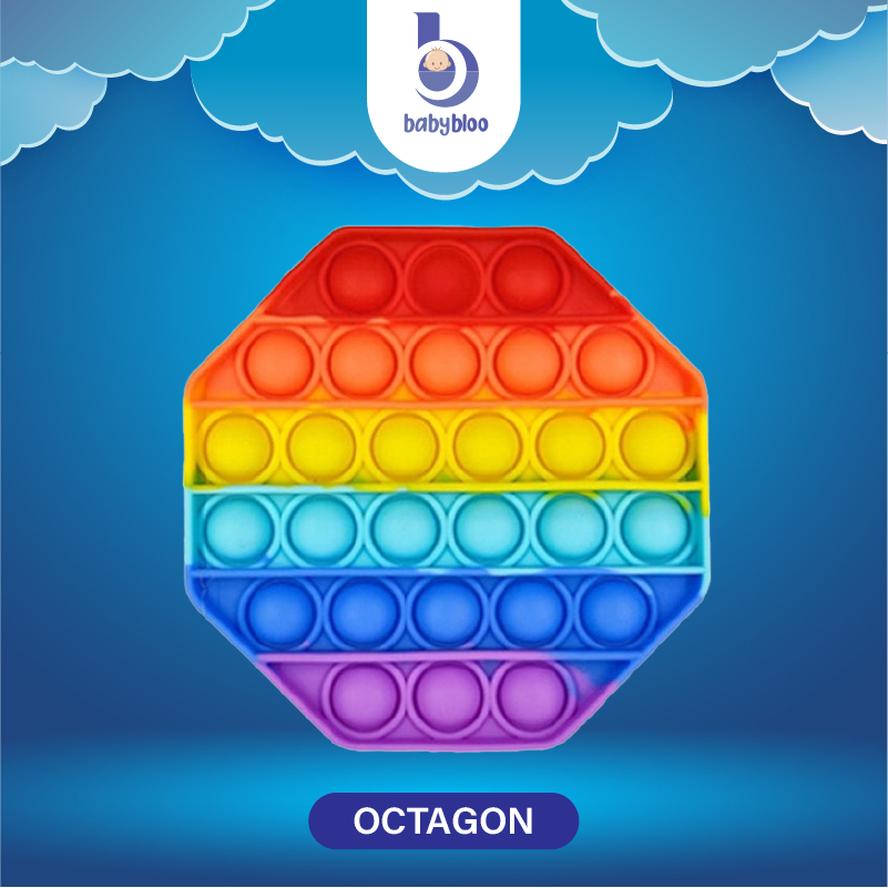 BabyBloo Colorful Pop It Fidget Toy Push Bubble Sensory Stress Relief ...