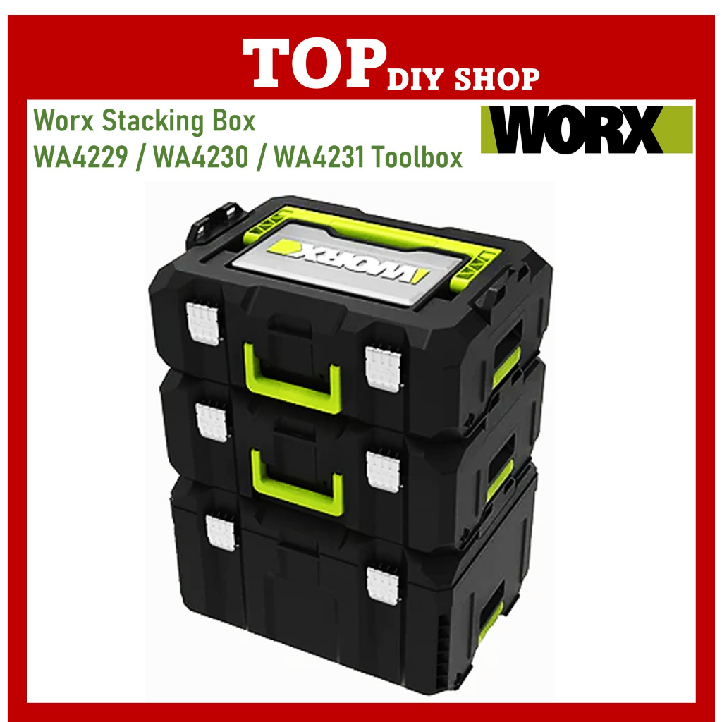Worx Stacking Box Worx Tool Box- WORX WA4229 WA4230 WA4231 Toolbox ...