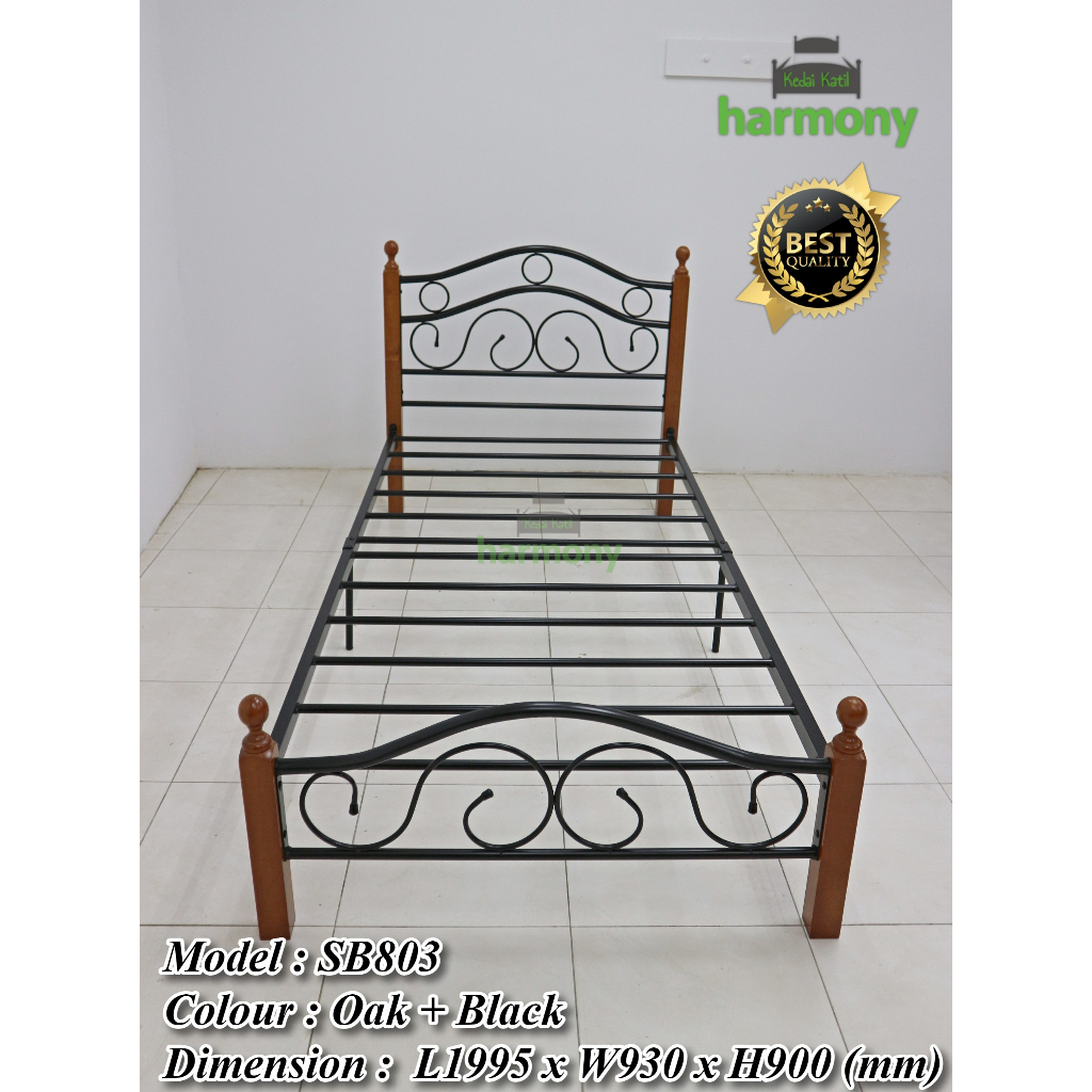Harmony Super Bed Base Metal Single Bed Frame / Powder Coated Metal Bed ...