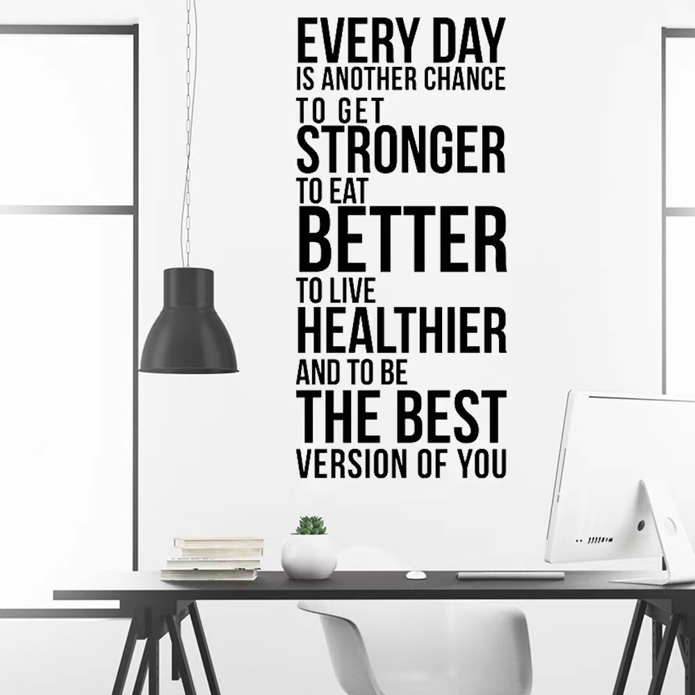 Every Day Is Another Chance Office Inspirational Quotes Lettering Wall ...