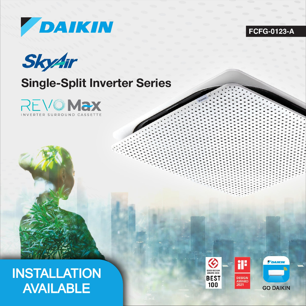 DAIKIN Premium REVO MAX INVERTER Surround Cassette (FCFG-A) Series 2HP ...