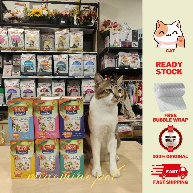 Cindy's Recipe Essential Wet Cat Food Pouch 70G (FREE BUBLLE WRAP WITH ...