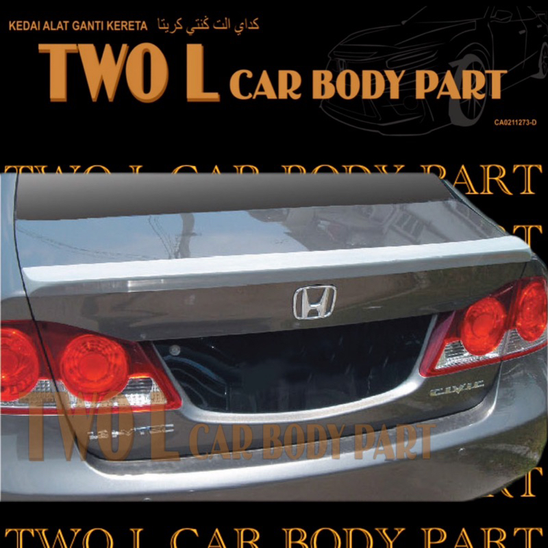 civic fd ducktail spoiler with paint gloss black pu | Shopee Malaysia