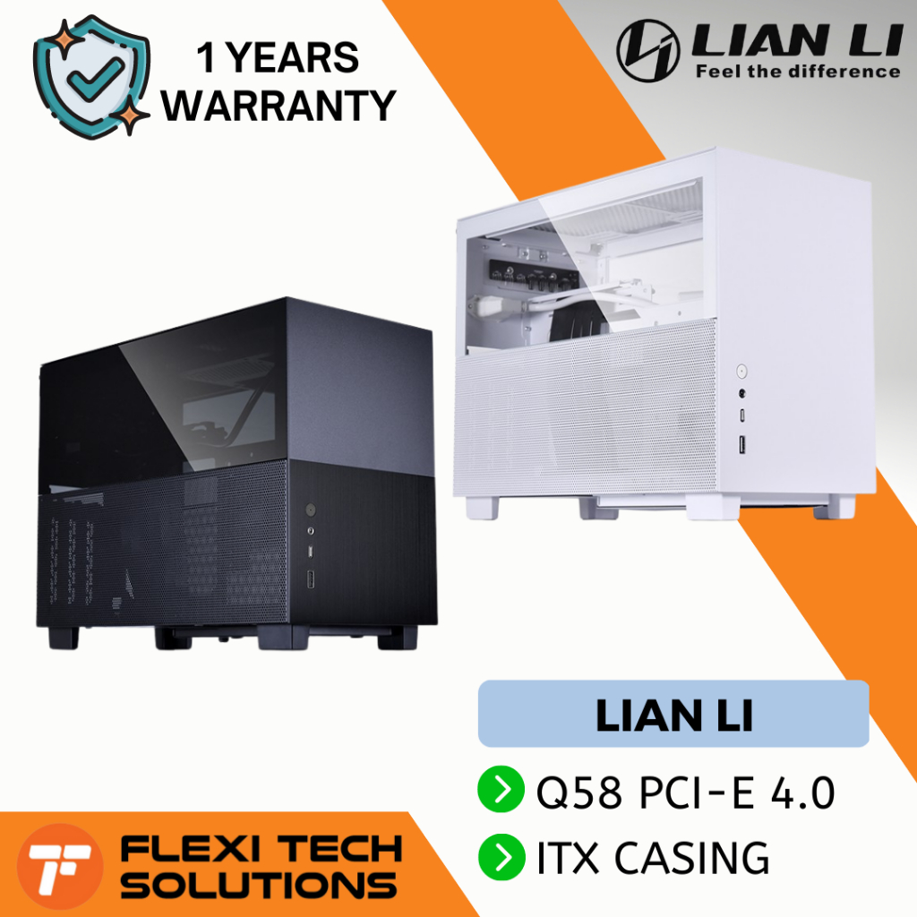 Flexi Tech LIAN LI Q58 WHITE- PCI-E 4.0 ITX CASE PC Desktop Casing ...