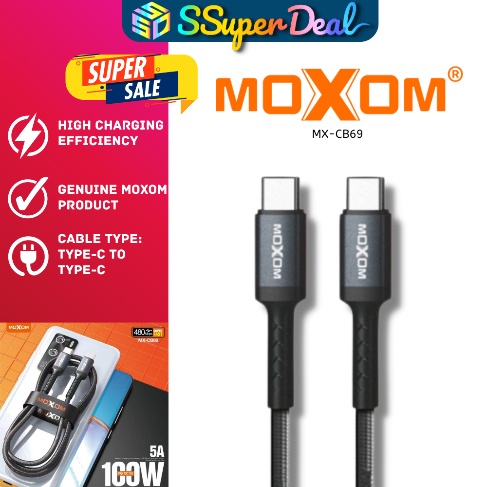Moxom MX-CB69 Premium Power 100W Type-C to Type-C Data Cable | Shopee ...
