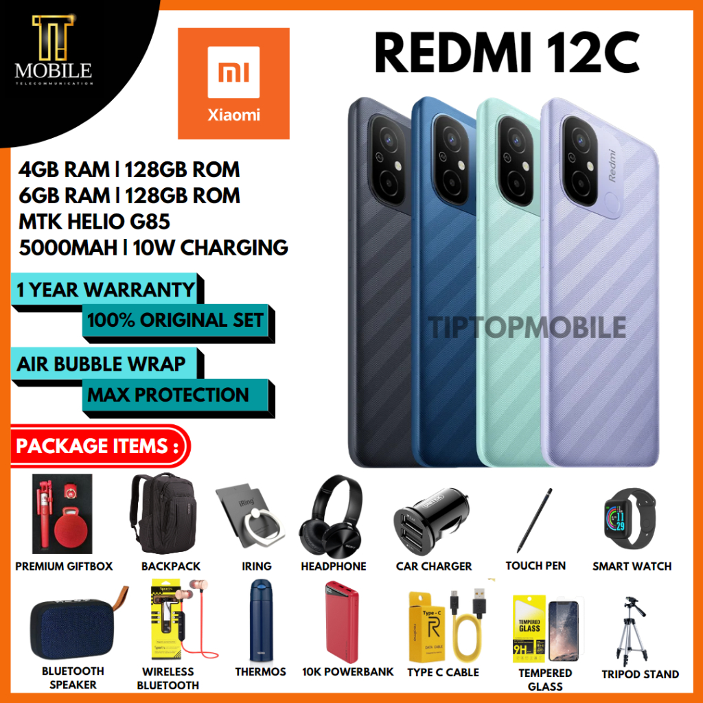 Redmi 12C ( RAM 4GB+3GB (Extended RAM) / 6GB+5GB (Extended RAM) | ROM ...