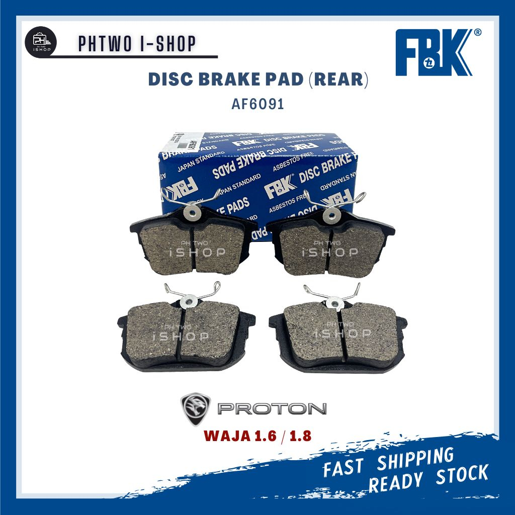 DISC BRAKE PAD (REAR) - PROTON WAJA 1.6 / 1.8 FBK AF6091 (1 SET ...
