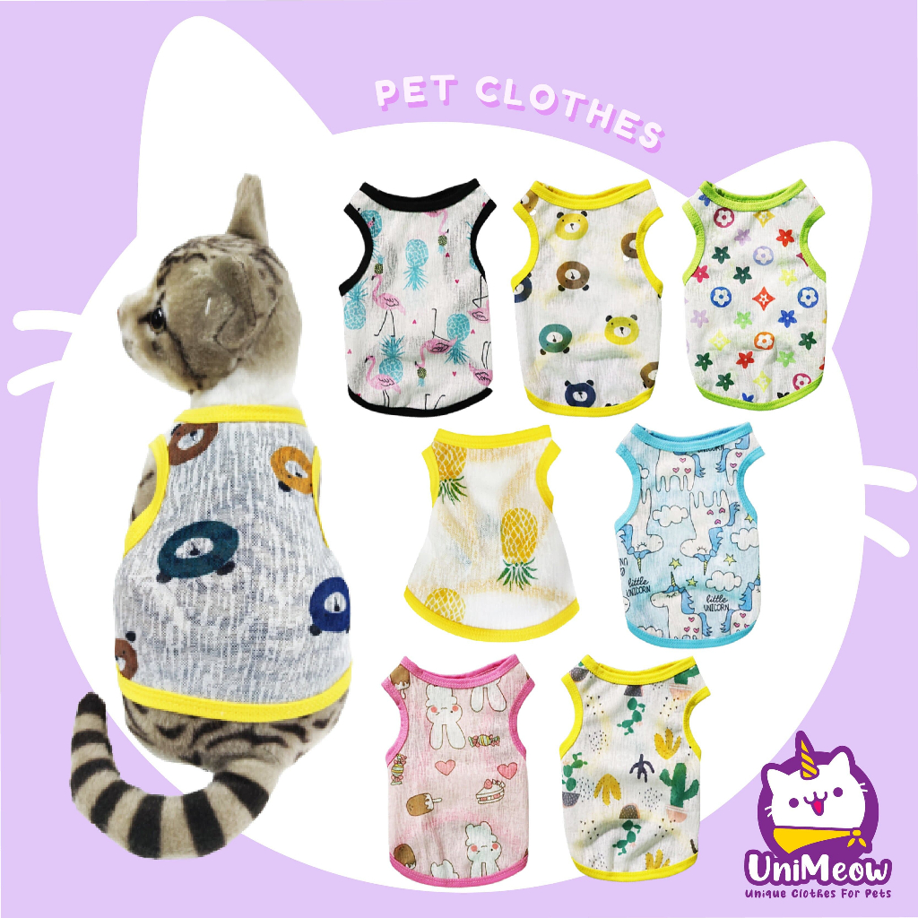 UniMeow Summer Cat Clothes Dog Shirt Cat Shirt Pet Clothes For Cat Baju ...
