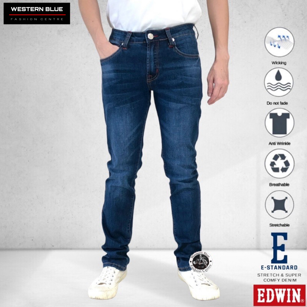 🔥[RED THREATS] EDWIN® E-Standard® MEN'S 506 SLIM FIT JEANS ( 7506 2635 ) | Shopee Malaysia