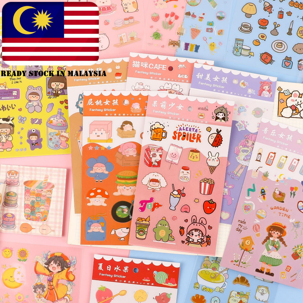 Cute Cartoon Fantasy Series Deco Stickers PVC DIY Decorations Journal ...