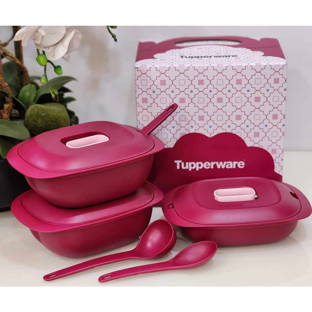 Tupperware Gourmet Server Set/ Blossom Serveware/ Deep Plates/ Royale ...