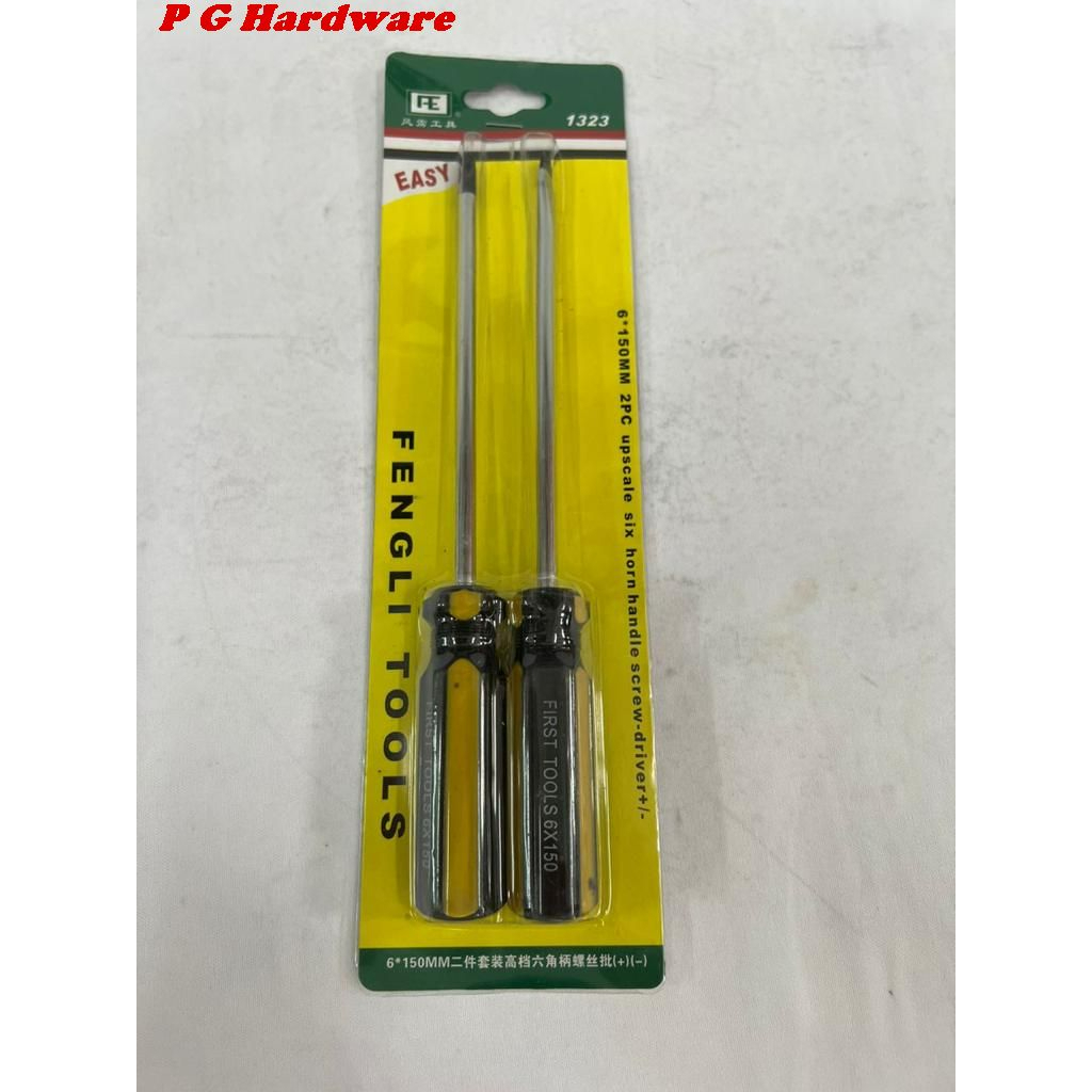2pcs Screwdriver Set @6mm x 150mm ( +/- ) | Shopee Malaysia