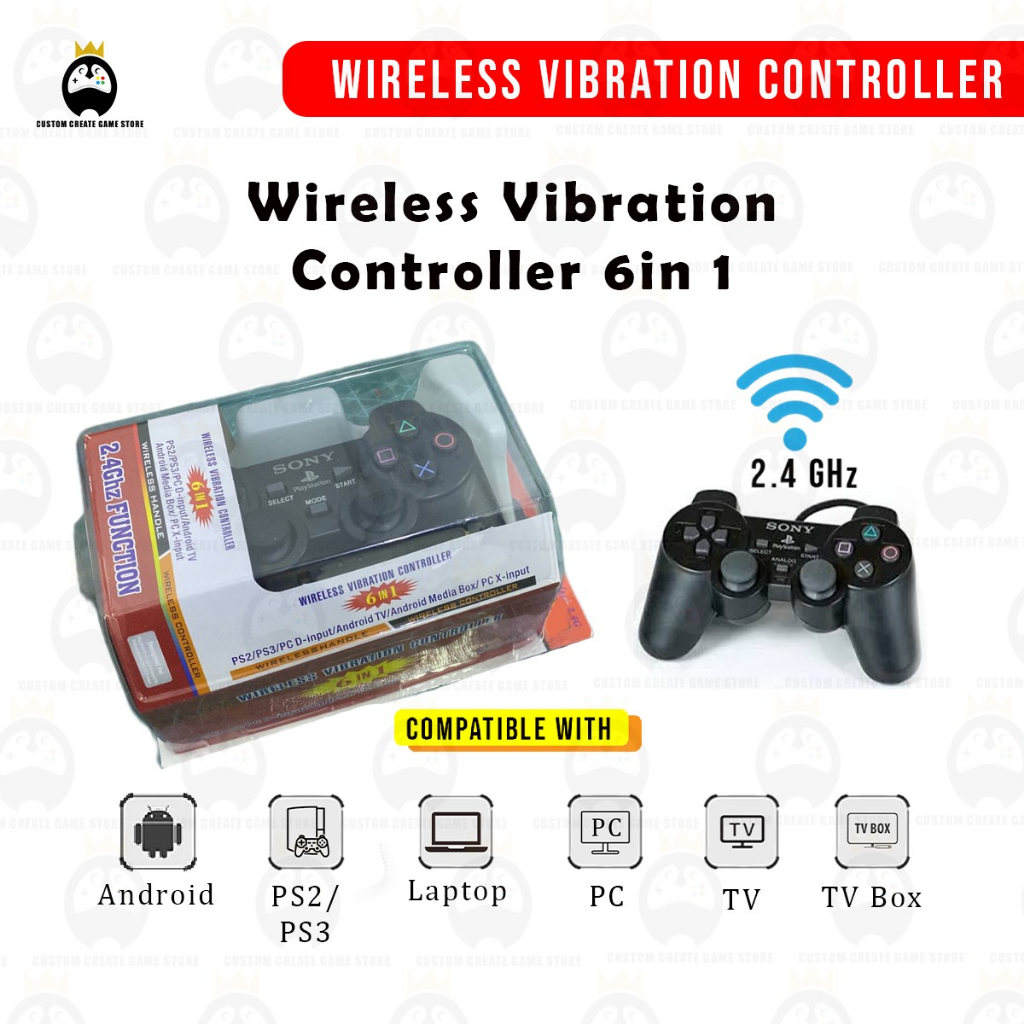 Controller Analog 6 in 1 USB 2.4G Wireless Gamepad Gaming Controller ...