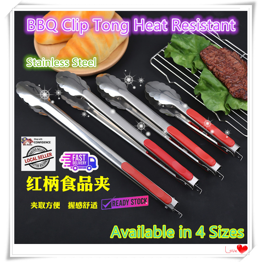 BBQ Clip Tongs Heat Resistant Ayam Potong Barbeque Kitchen Tongs ...