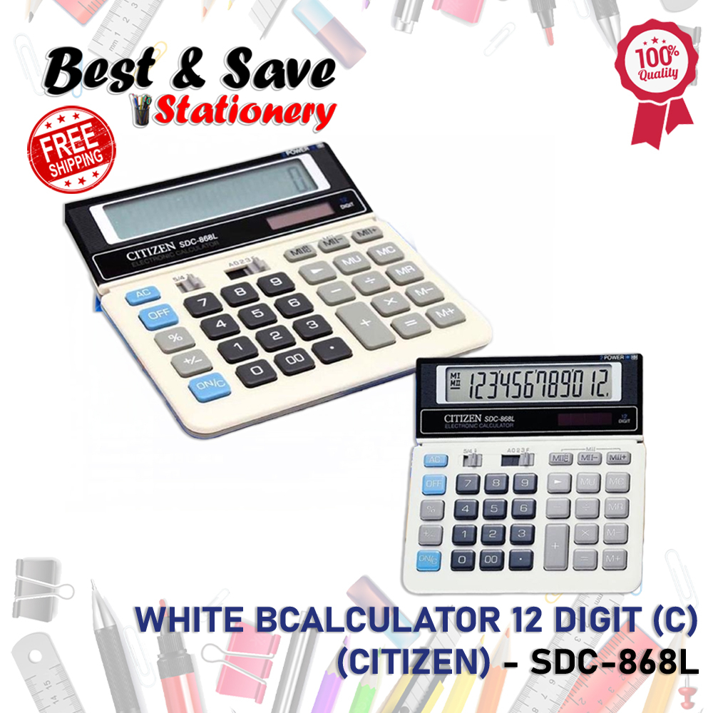 BEST & SAVE Citizen SDC-868L 12 Digit Large Size Desktop Calculator Big ...