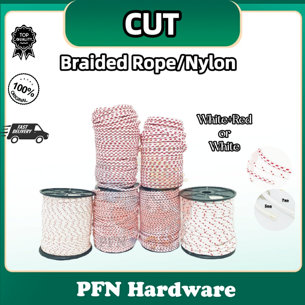 ~OFFER~ Braided Rope/Nylon rope (Per Meter) 3mm - 7mm (Tali Nylon ...