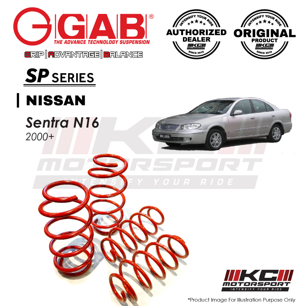 Nissan Sentra N16 2000+ - GAB SP Series Sport Lowered Spring | Shopee ...