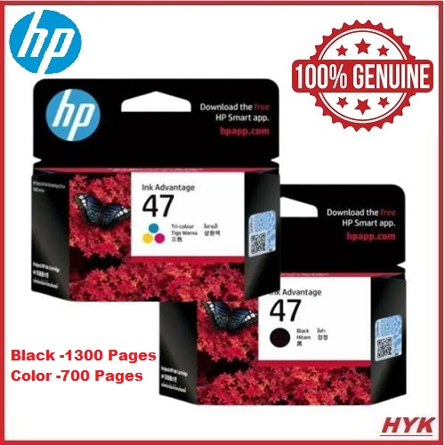 HP 47 Black/Color Original Ink Cartridge 6ZD21AA/6ZD61AA | Shopee Malaysia