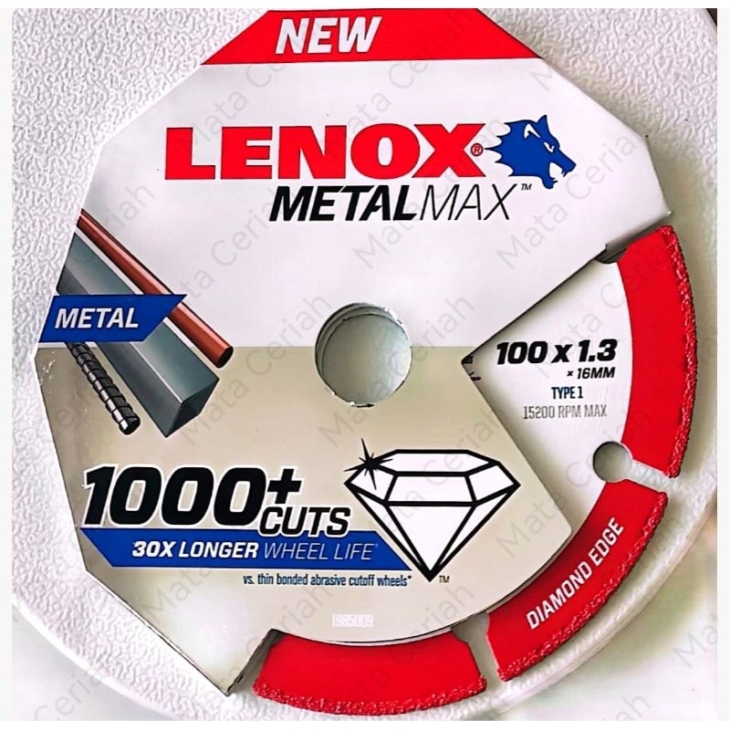 LENOX Metal Max 100mm 4" Cutting Disc / Cutting Wheel Diamond Edge 1000 ...
