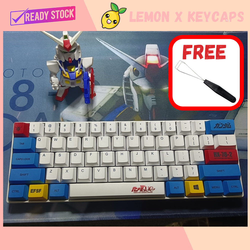 [READY STOCK] Gundam PBT Keycaps l OEM Profile l 124 Keys l 61 64 68 75 ...