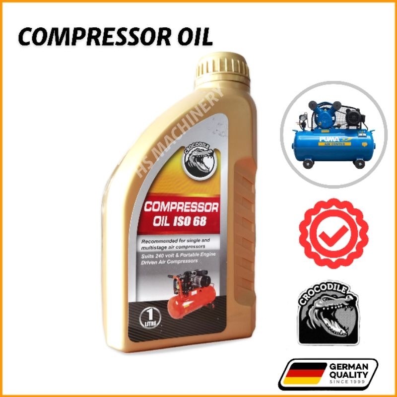 100% Original Crocodile 1L Air Compressor Oil Minyak Angin Compressor ...