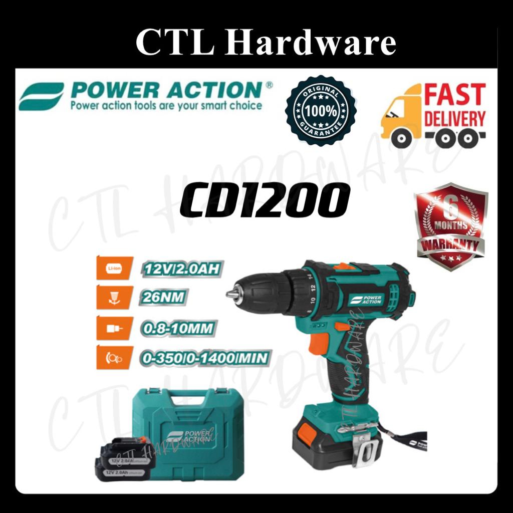 Power Action Cordless Drill CD1200 12V/2.0AH | Shopee Malaysia
