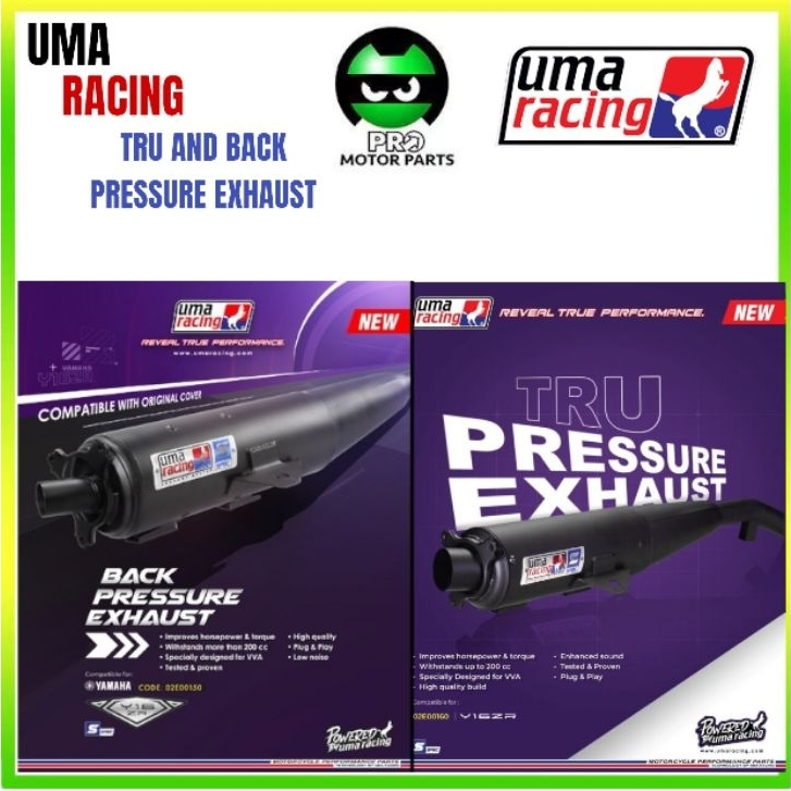 UMA RACING Y16 Y16ZR TRU BACK PRESSERE RACING EXHAUST PIPE EKZOS PIPE ...