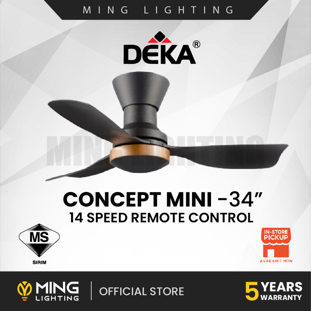 (Sirim) DEKA Concept Mini Ceiling Fan Remote Control 7+7 Speed Kipas ...