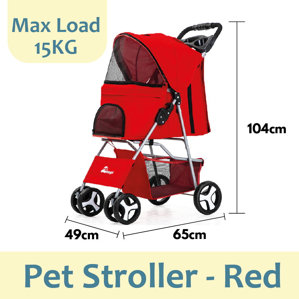 Pet stroller trolley Troli kucing foldable cat dog puppy strollers ...