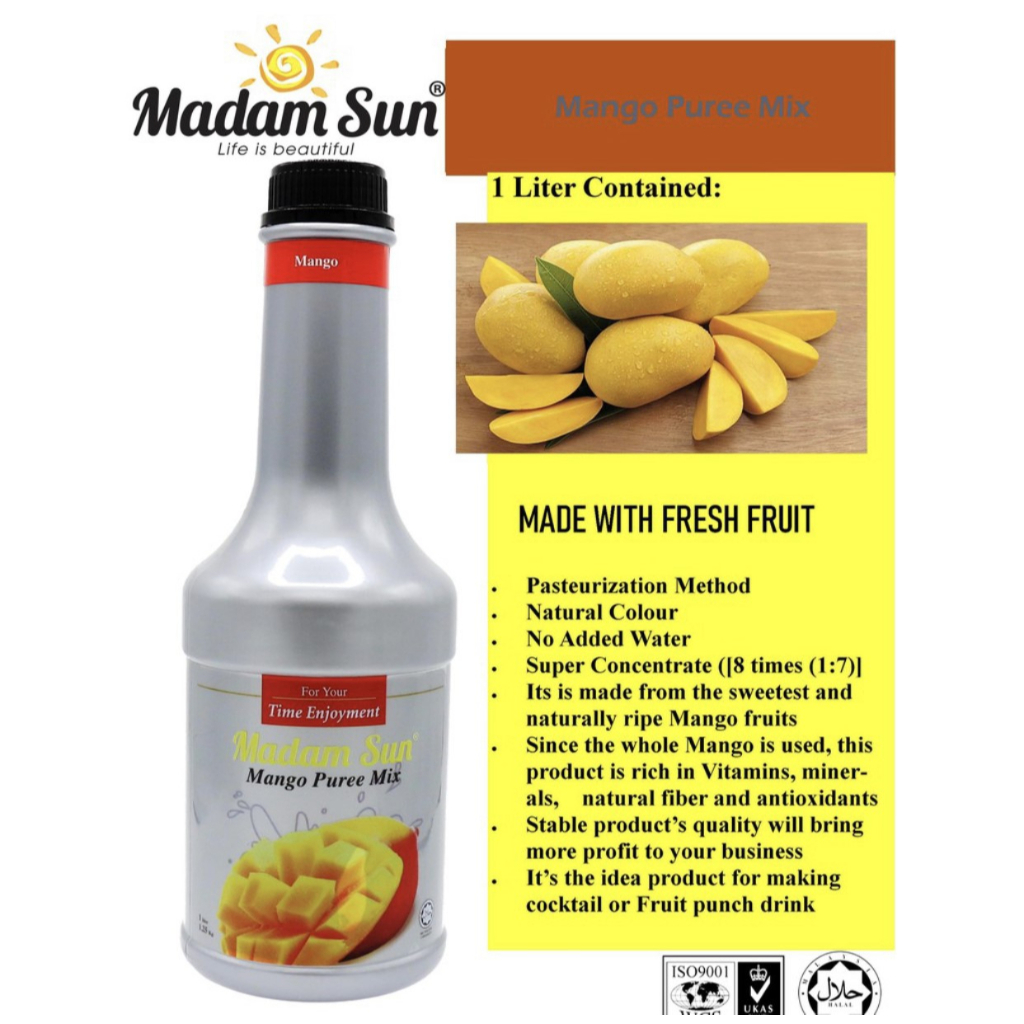 (Ready Stock) Madam Sun Mango Puree 1 Liter | Shopee Malaysia