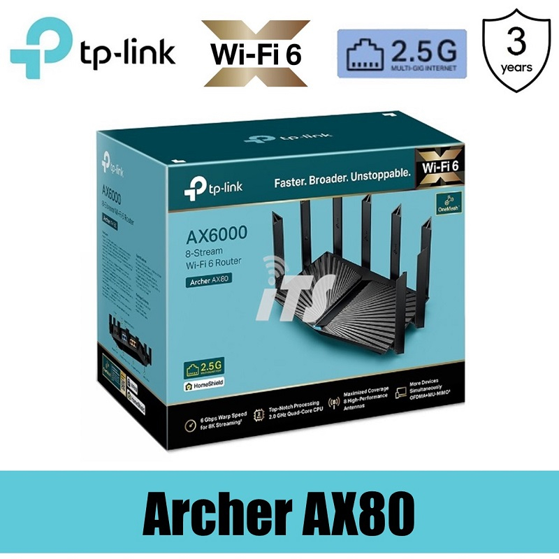 TP-Link AX6000 8-Stream with 2.5G Port Wi-Fi 6 Router (Archer AX80) | Shopee Malaysia