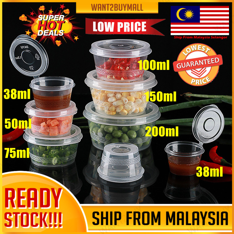 1oz-4oz 25ml-100ml 1pcs Round Disposable Plastic Food Chili Deli ...