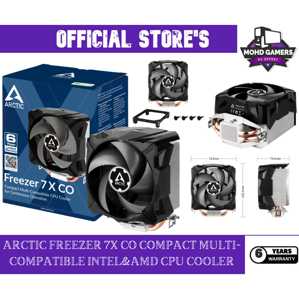 ARCTIC FREEZER 7X CO COMPACT MULTI-COMPATIBLE INTEL&AMD CPU COOLER ...