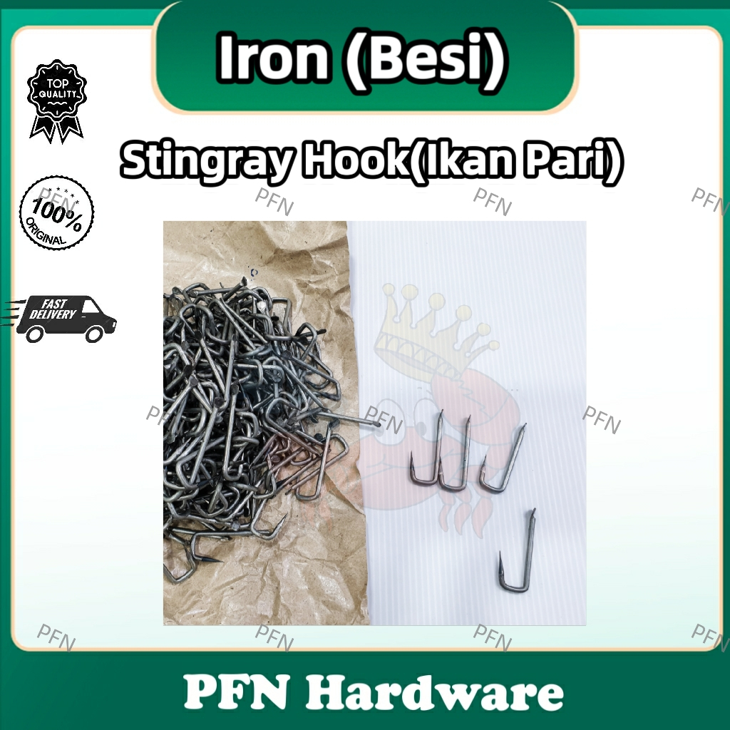 Iron(Besi) Stingray Hooks (Ikan Pari) 300 Pcs One Size Premium Quality ...